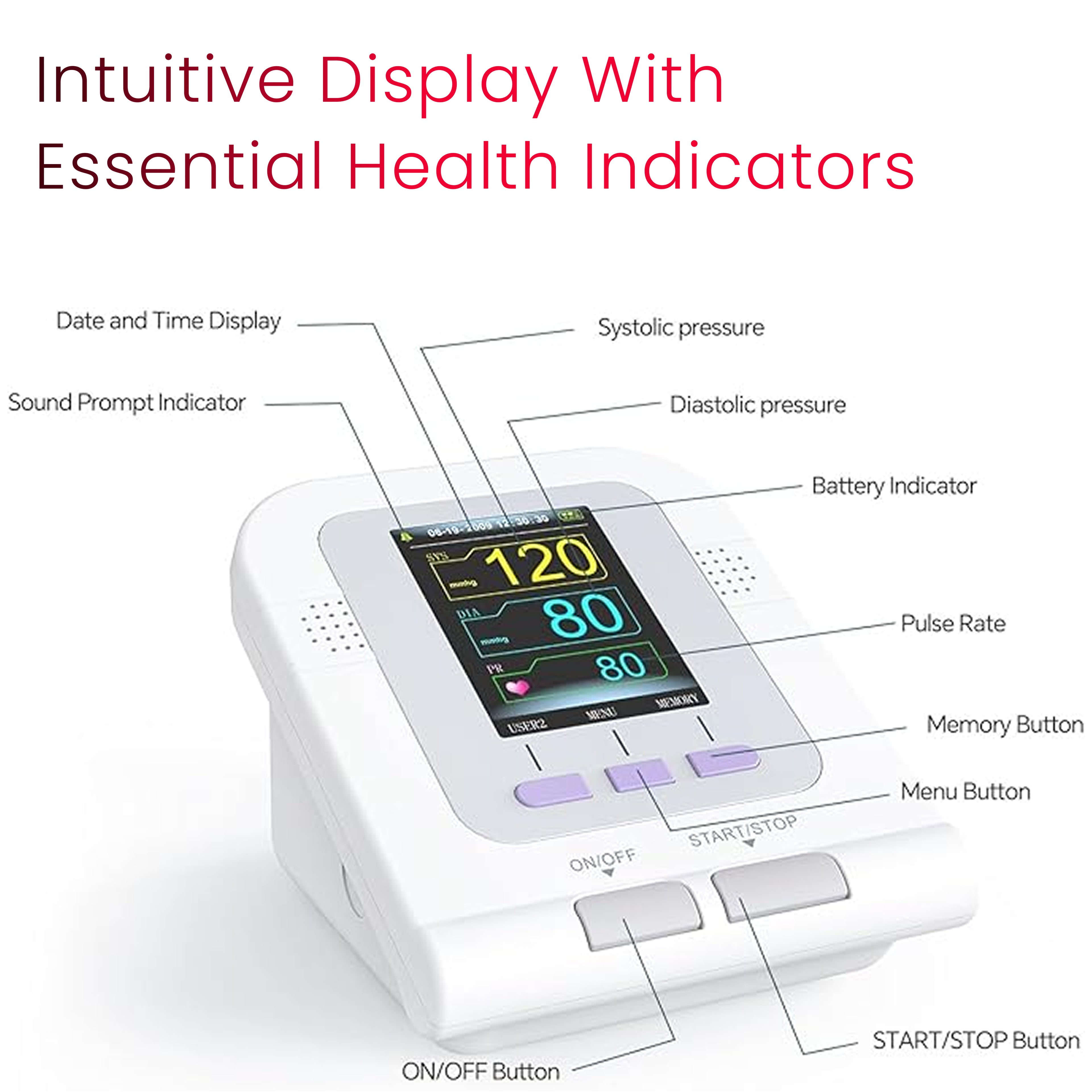CONTEC08A Fully Automatic Digital Upper Arm Blood Pressure Monitor ...
